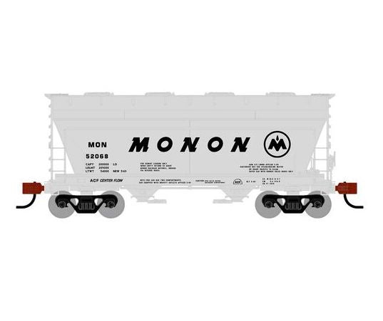Athearn RTR 1687 HO Scale ACF 2970 Covered Hopper Monon 52068 — White ...