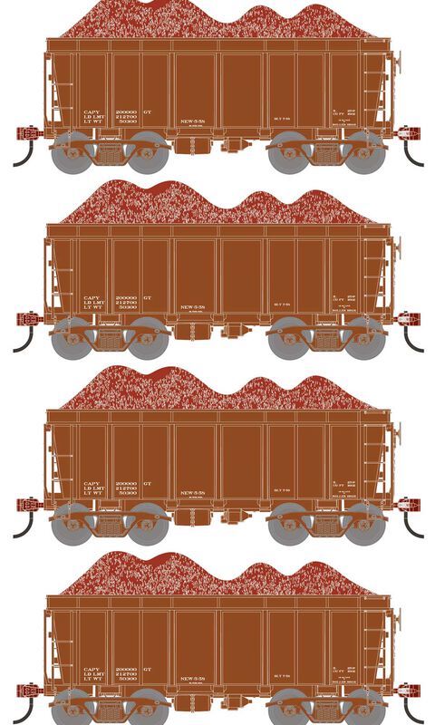 Athearn RTR 1717 HO Scale 26' Ore Car High Side w/Load Data Only Brown ...