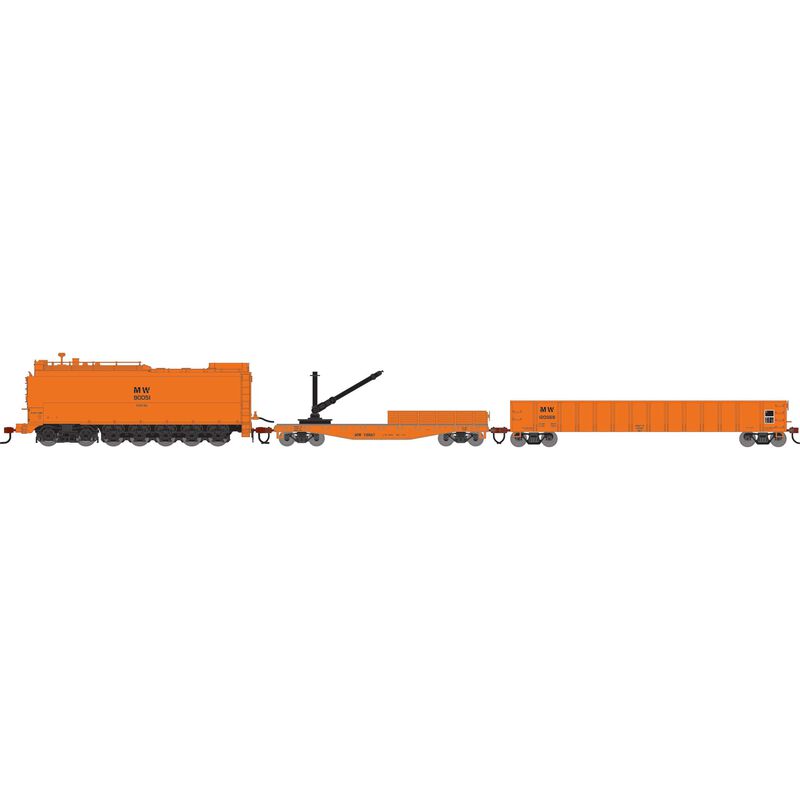 Athearn RTR 1821 HO Scale Maintenance of Way 3-Car Set MOW Orange ...