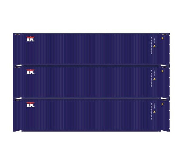 Athearn RTR 1830 HO Scale 45' Container APL APHU 3-Pack — White Rose ...