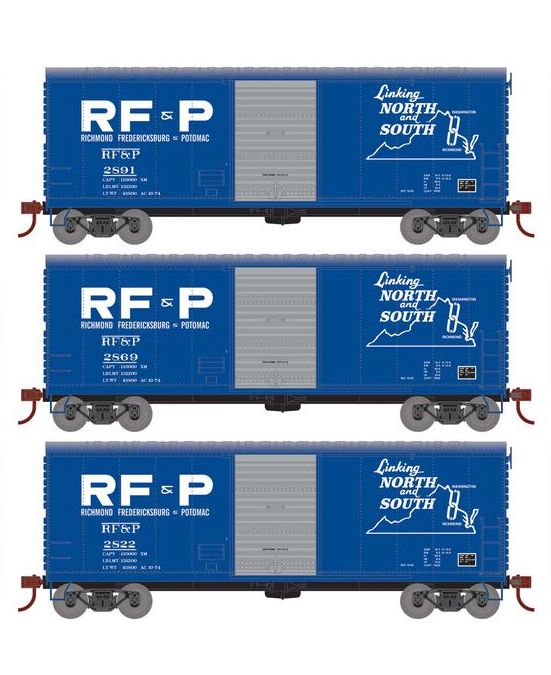 Athearn RTR 67977 HO Scale 40' Modernized Boxcar RF&P 3 Pack — White ...