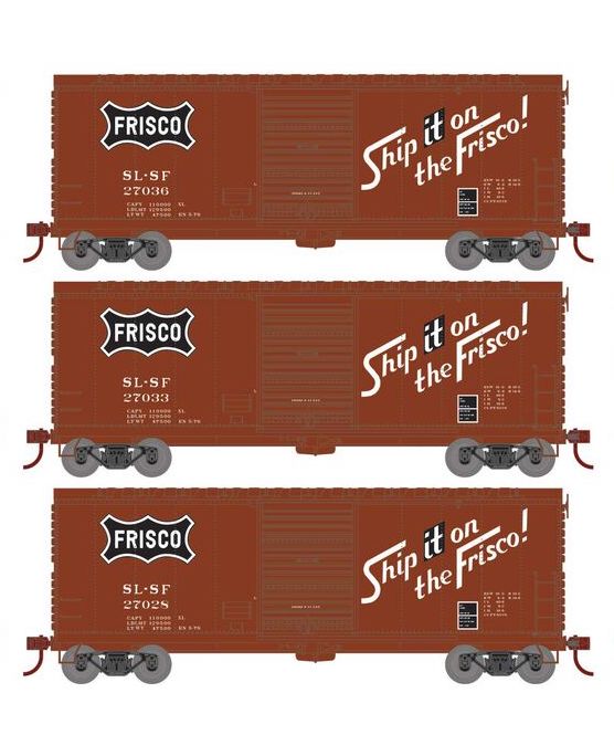 Athearn RTR 69447 HO Scale 40' Modernized Boxcar Frisco SLSF 3 Pack — White Rose Hobbies
