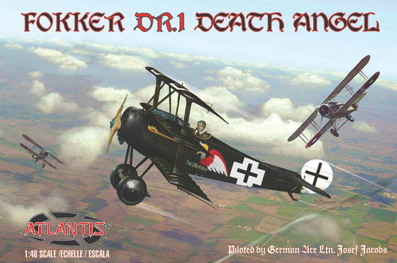 Atlantis Models 103 1/48 Fokker DR1 Death Angel Model Aircraft Kit wit ...