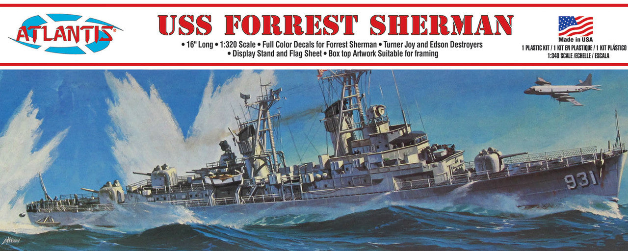 Atlantis Models 352 1/320 USS Forrest Sherman Destroyer Model Ship Kit ...