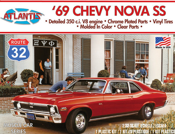 Atlantis Models M2006 1/32 1969 Chevy Nova SS Route 32 Model Car Kit ...