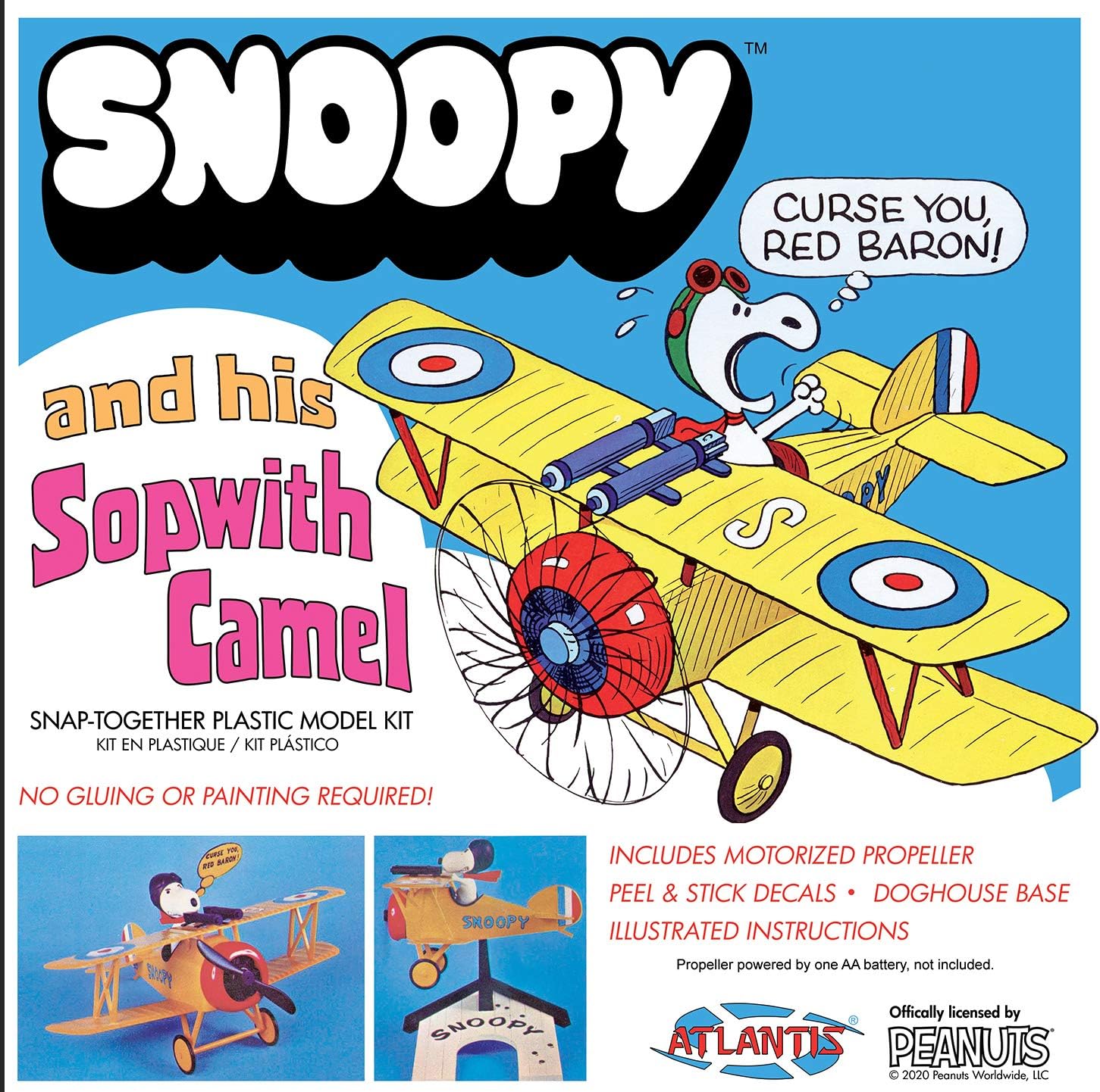 Atlantis Models M6779 Snoopy and His Sopwith Camel Snap Model Kit ...