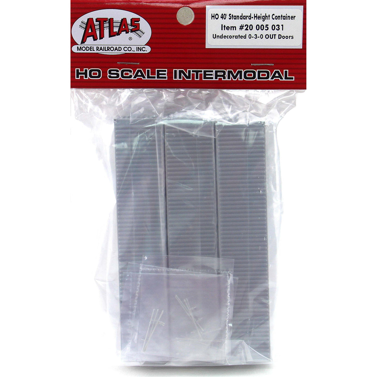 Atlas 20005031 HO Scale 40' Container Undecorated (3 Pack) — White Rose ...