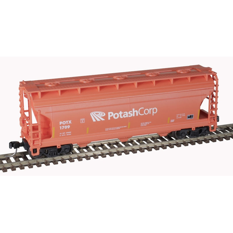 Atlas Trainman 50006120 N Scale ACF 3560 Covered Hopper Potash 1624 ...