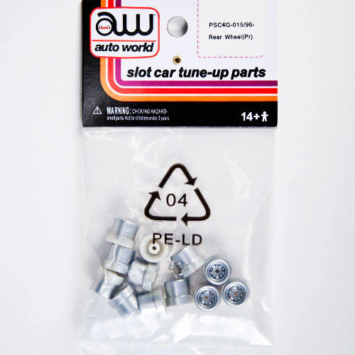 Auto World PSC4G015 HO Scale 4 Gear Rear Wheel (6 Pair) — White Rose ...
