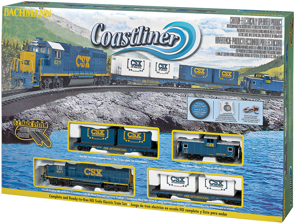 Bachmann 00734 HO Scale Coastliner CSX GP40 Diesel Freight Model Train ...
