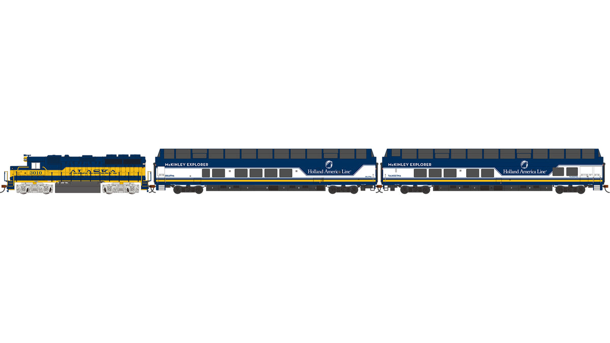 Bachmann 00783 HO Scale McKinley Explorer (Holland America) Alaska Rai ...