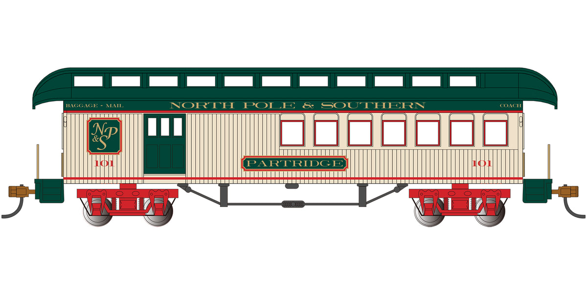Bachmann 15209 HO Scale Wood Old Time Combine North Pole & Southern NP ...