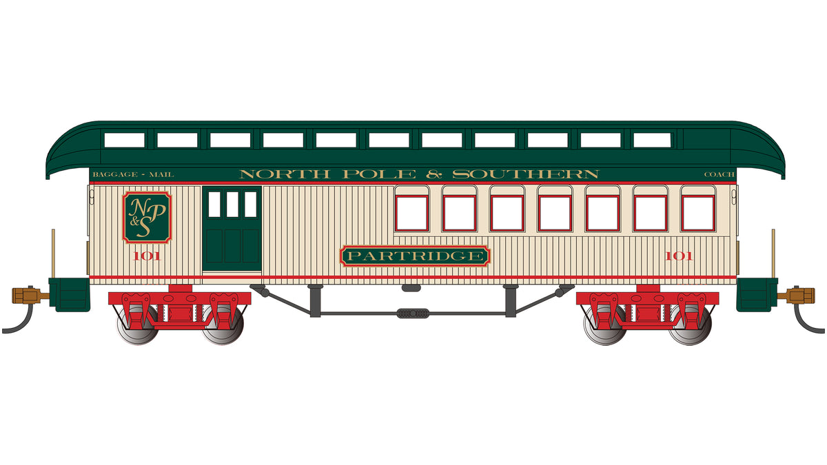 Bachmann 15209 HO Scale Wood Old Time Combine North Pole & Southern NP ...