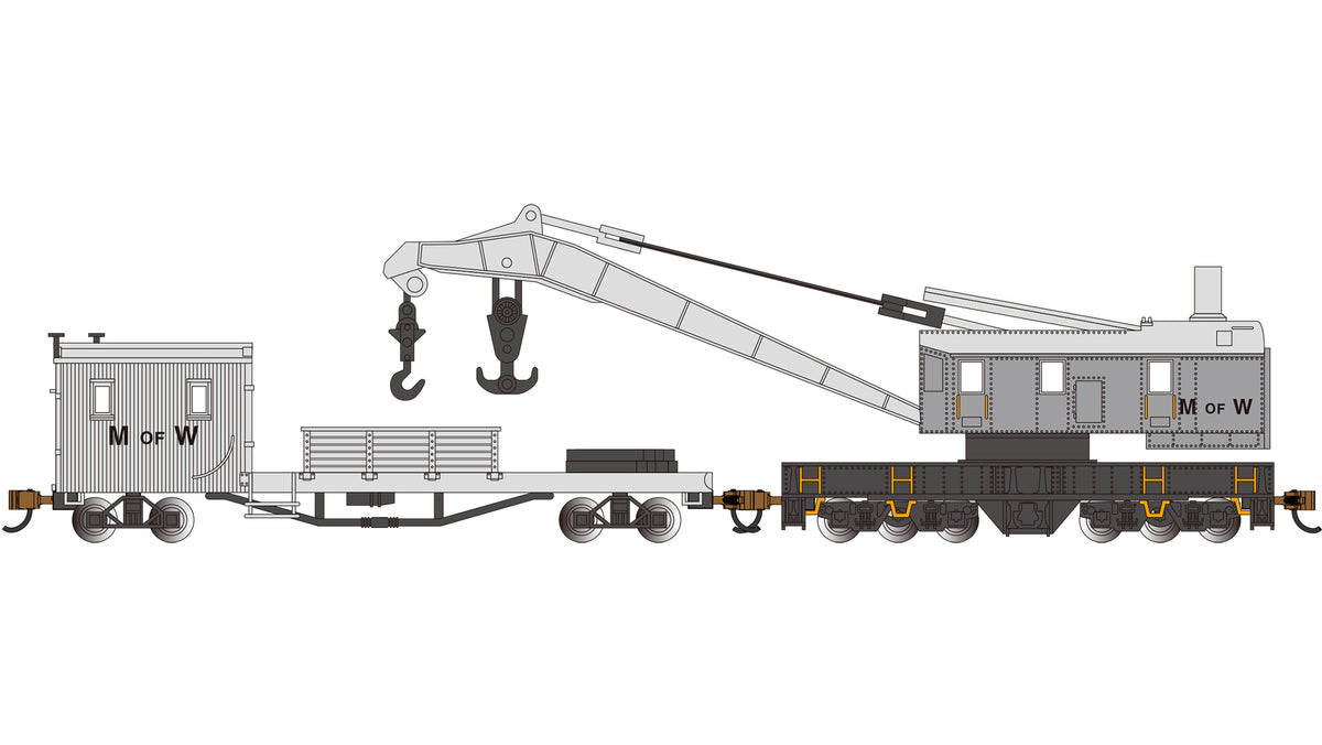 Bachmann 16151 N Scale Crane Car with Boom Tender Maintenance of Way ...