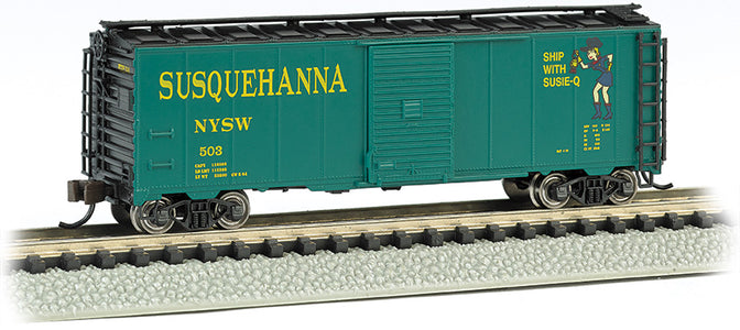 Bachmann 17058 N Scale 40' Boxcar Susquehanna "Suzy Q" NYSW — White ...