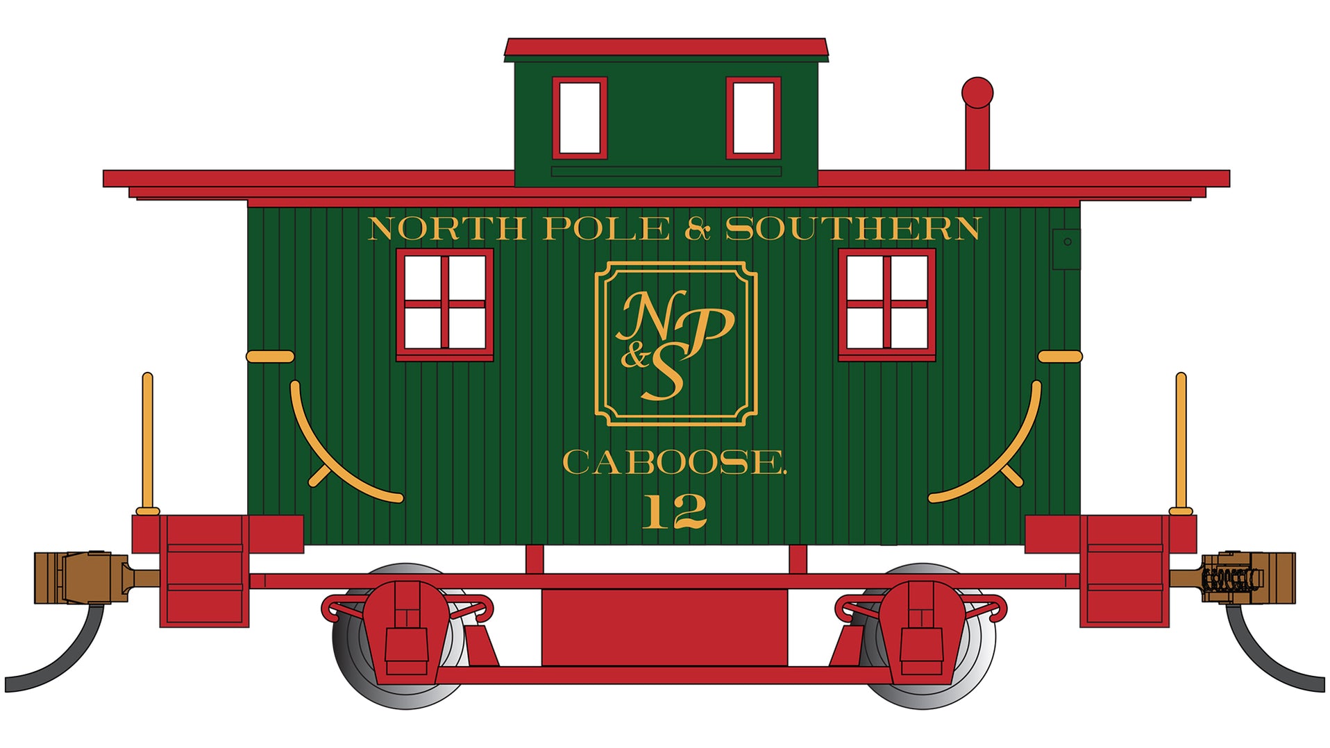 Bachmann 18410 HO Scale Bobber Caboose North Pole & Southern NP&S #12 ...