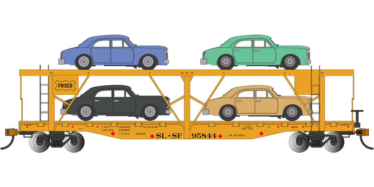 Bachmann 18804 HO Scale 52' Auto Carrier Flatcar with Sedan Load Frisc ...