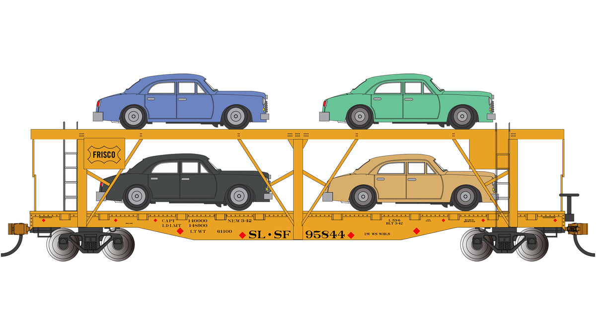 Bachmann 18804 HO Scale 52' Auto Carrier Flatcar with Sedan Load Frisc ...