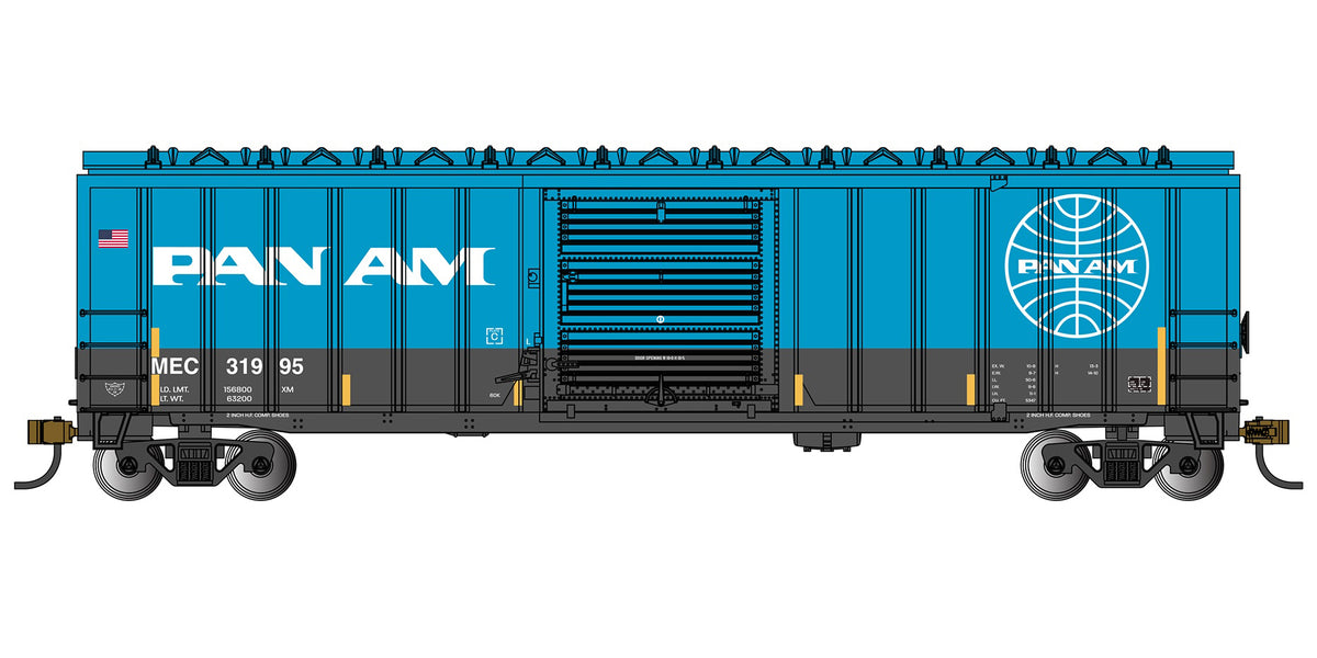 Bachmann 19672 N Scale ACF Outside Braced 50'6" Boxcar Pan Am Railways ...