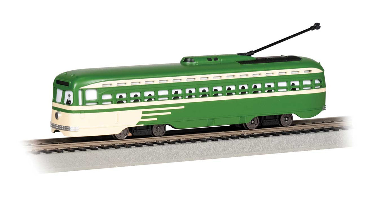 Bachmann 60513 HO Scale PCC Streetcar - Green and Cream — White Rose ...