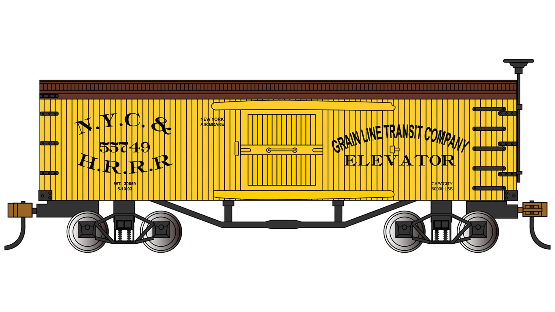 Bachmann 72314 HO Scale 34' Old Time Wood Boxcar New York Central & Hu ...