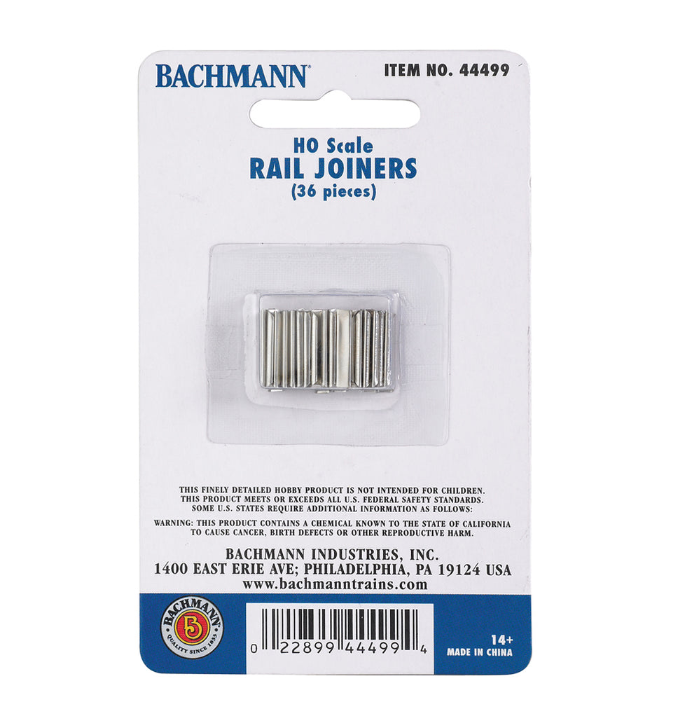 Bachmann HO Scale 44499 Code 100 Rail Joiners (36 Pack) — White Rose Hobbies