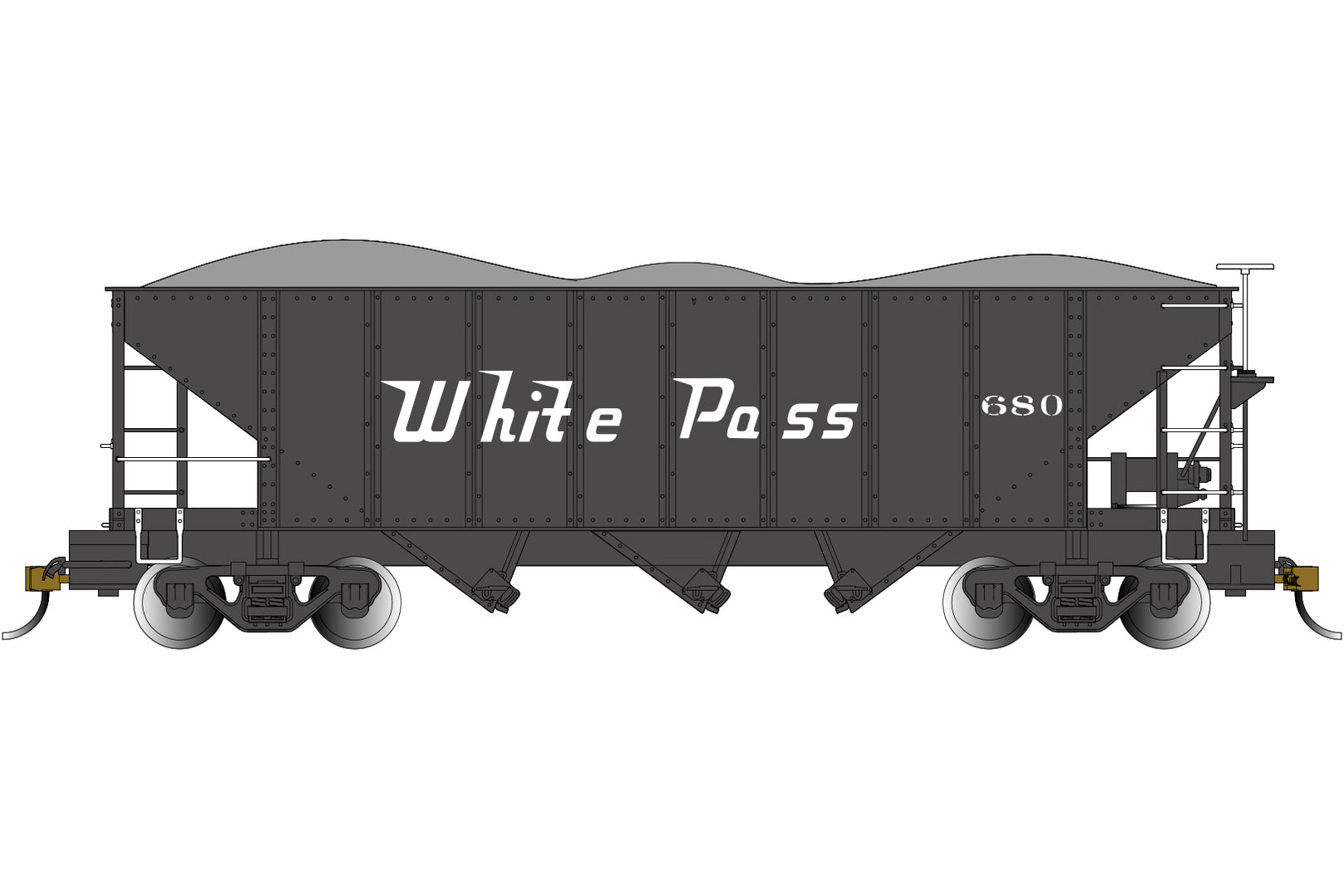 Bachmann Spectrum 26573 On30 Scale 3 Bay Open Hopper White Pass & Yuko ...