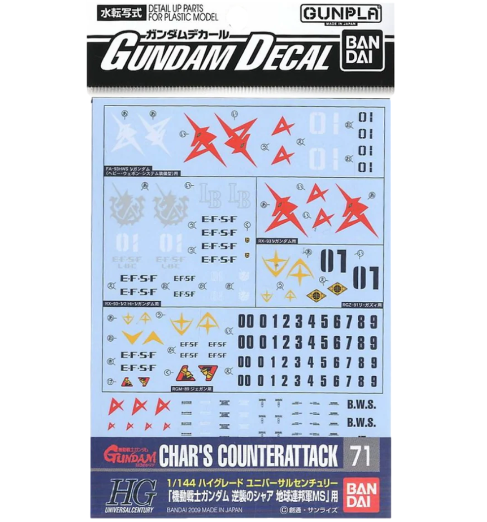 Bandai 2076869 GD-71 HG 1/144 Gundam Char's Counterattack Earth Ver. W ...