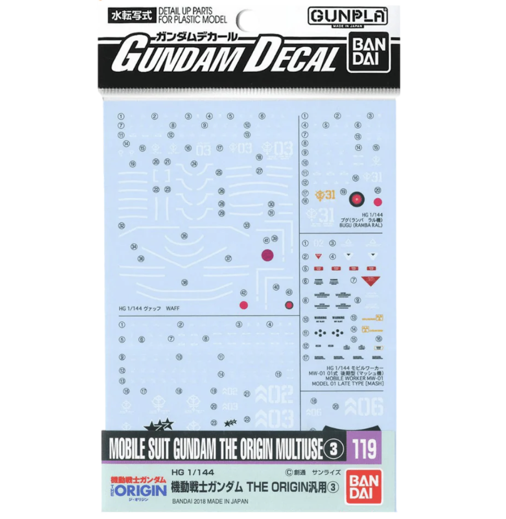 Bandai 2421014 GD-119 HG 1/144 Gundam The Origin Multi-Use #3 Watersli ...