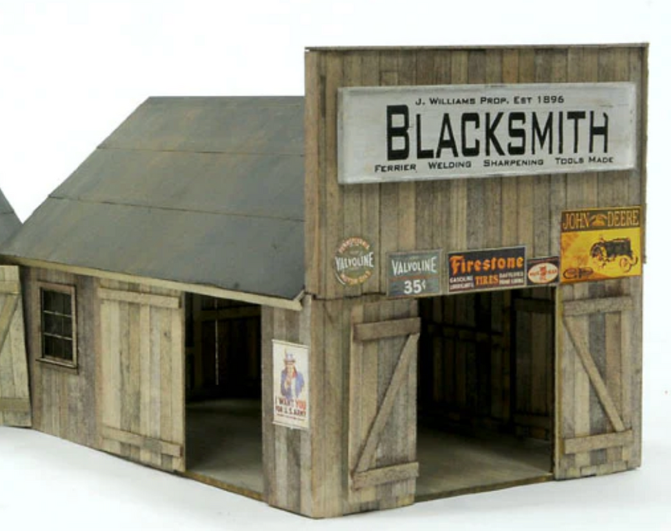 Banta Modelworks 2125 HO Scale Blacksmith Carpentry Shop Craftsman Kit ...