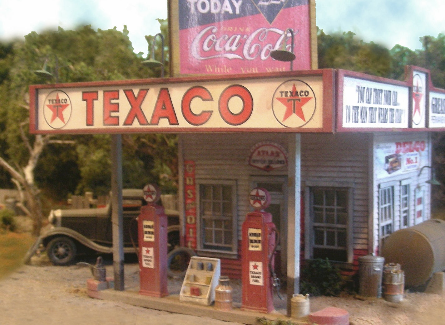 Bar Mills Scale Model Works 102 HO Scale Bud Smiley's Texaco Station C ...