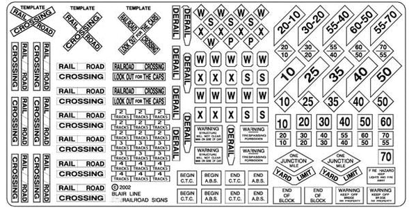 Blair Line 1 N Scale Highway Signs Railroad Signs (1900-Present ...