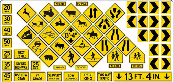 Blair Line 5 N Scale Highway Signs Warning Signs #1 1971-Present ...