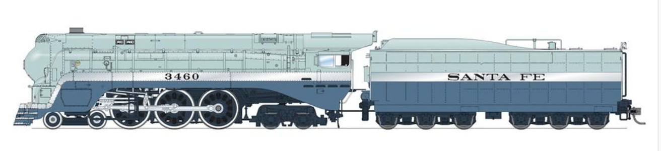 BLI 7351 HO Scale 4-6-4 Hudson Steam Loco Santa Fe Blue Goose 3460 (As ...