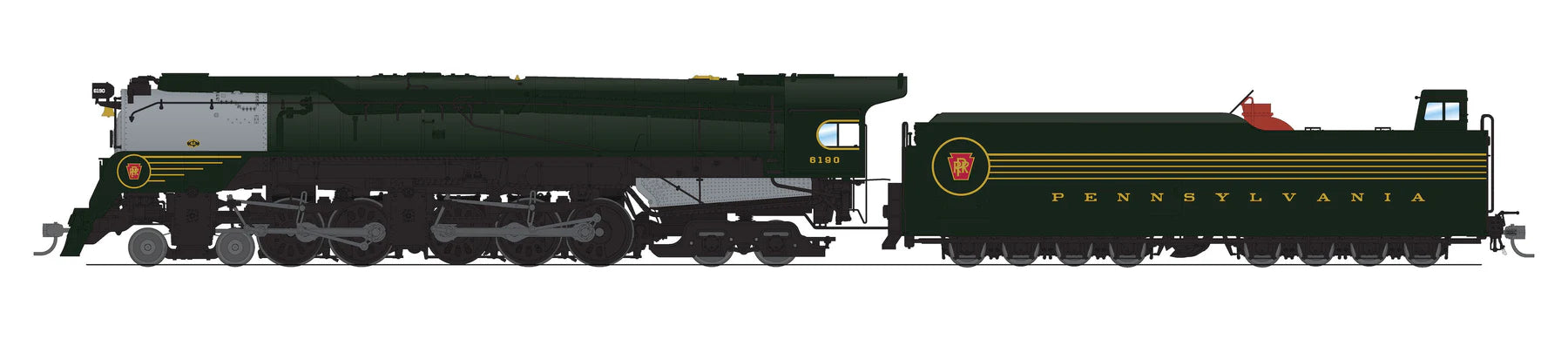 BLI 7808 HO Scale Pennsylvania Q2 Duplex 4-4-6-4 Steam Loco 6190 Parag ...