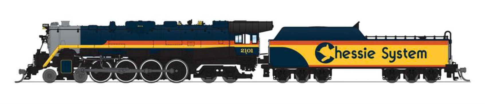 BLI 8244 N Scale 4-8-4 T1 Steam Locomotive Chessie System 2101 Stealth ...
