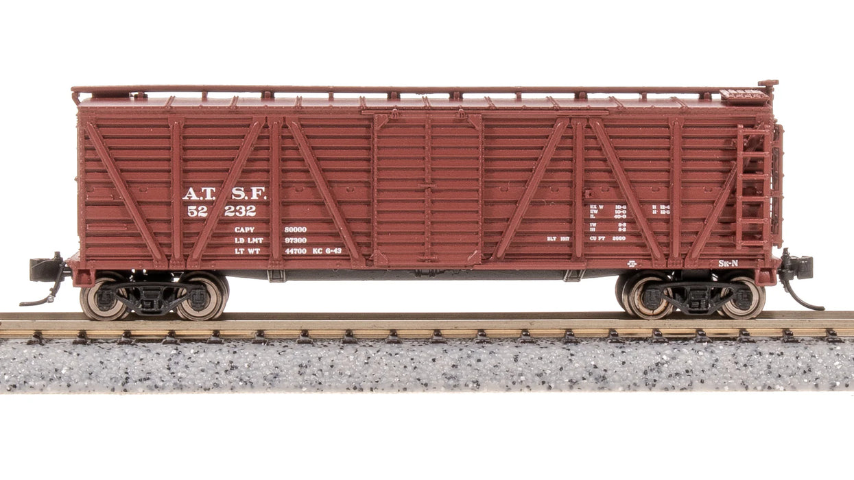 BLI 8450 N Scale K7 Stock Car with Cattle Sounds Santa Fe ATSF 52232 ...