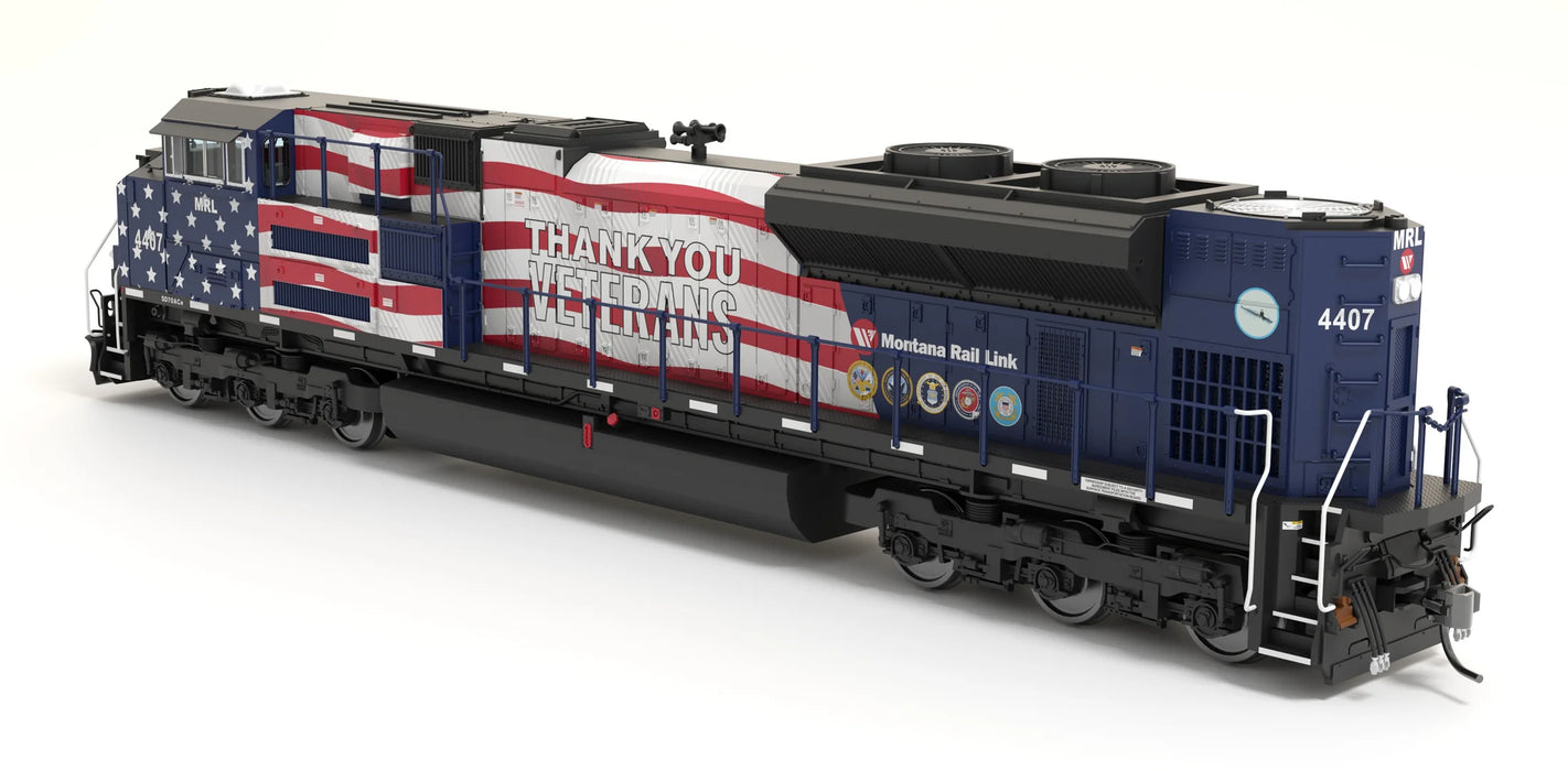 BLI 8702 HO Scale EMD SD70ACe "Veterans" Montana Rail Link MRL 4407 St — White Rose Hobbies