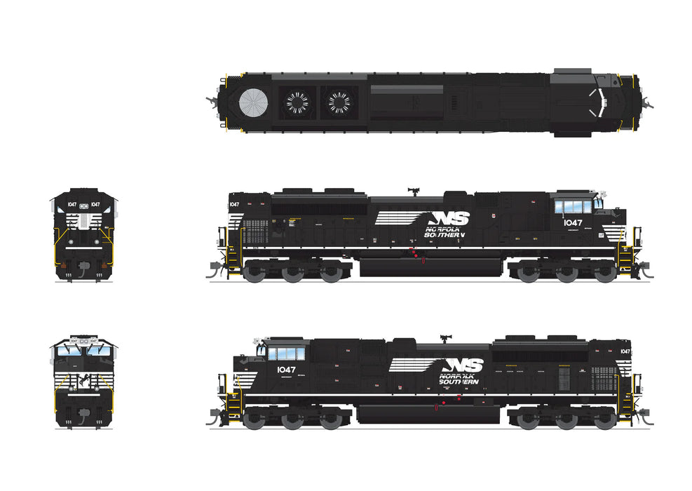 BLI 8709 HO Scale EMD SD70ACe Norfolk Southern NS 1047 Stealth DC — White Rose Hobbies