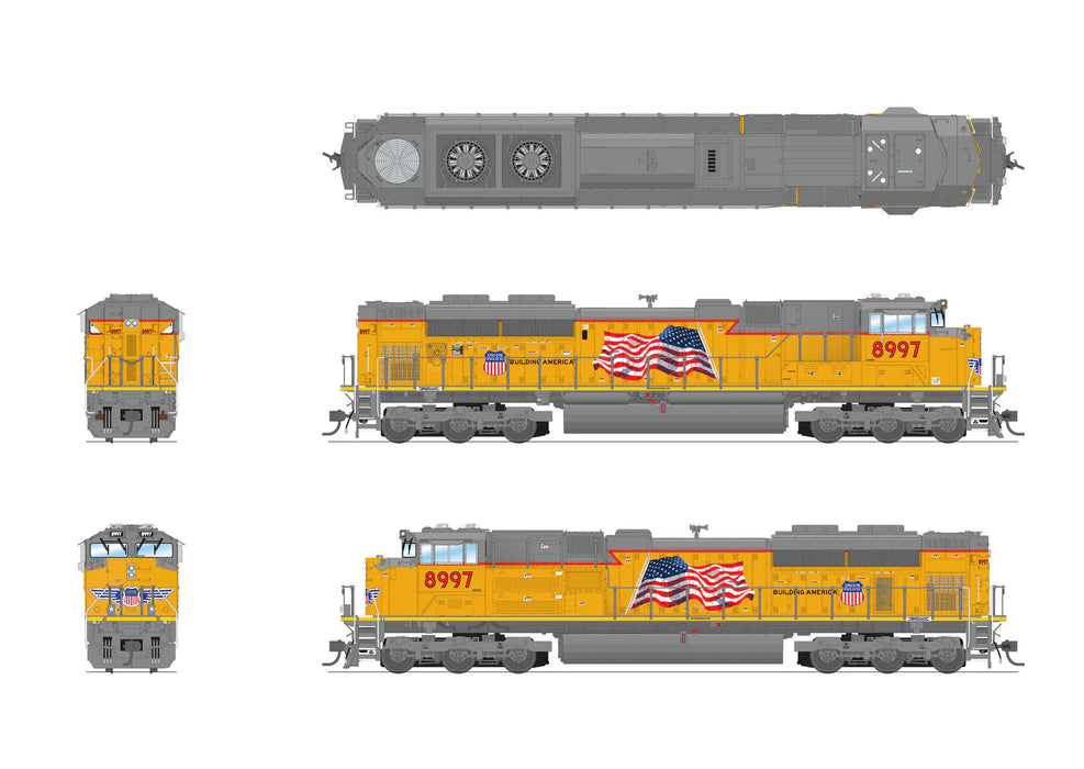 BLI 8714 HO Scale EMD SD70ACe Union Pacific 8997 Stealth DC — White ...