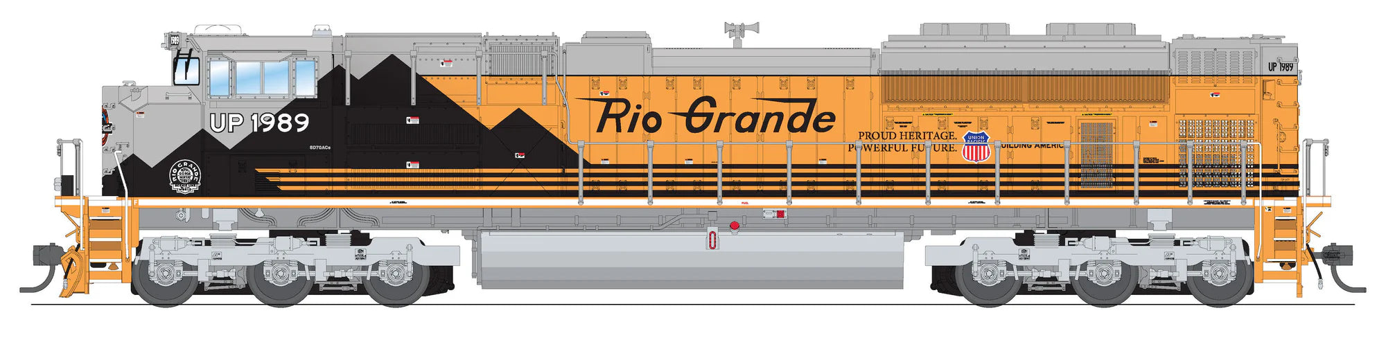 BLI 8718 HO Scale EMD SD70ACe D&RGW Heritage Union Pacific 1989 Stealt ...
