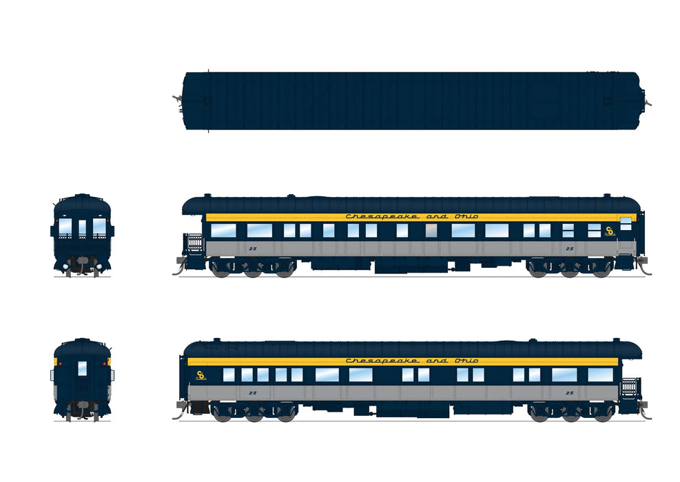 BLI 9100 HO Scale Heavyweight 5 Car Passenger Set - Chesapeake & Ohio ...