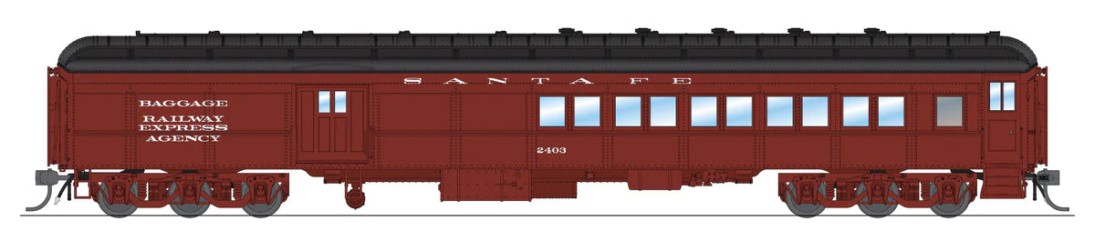 BLI 9111 HO Scale Coach Baggage Combine - Santa Fe ATSF 2415 — White ...