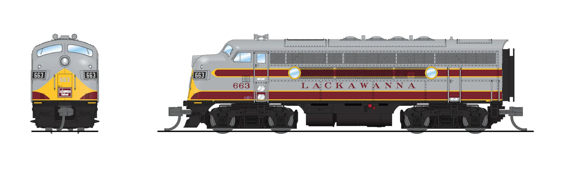BLI 9208 N Scale EMD Diesel F3A Lackawanna DL&W 664 "Steamtown" Parago — White Rose Hobbies