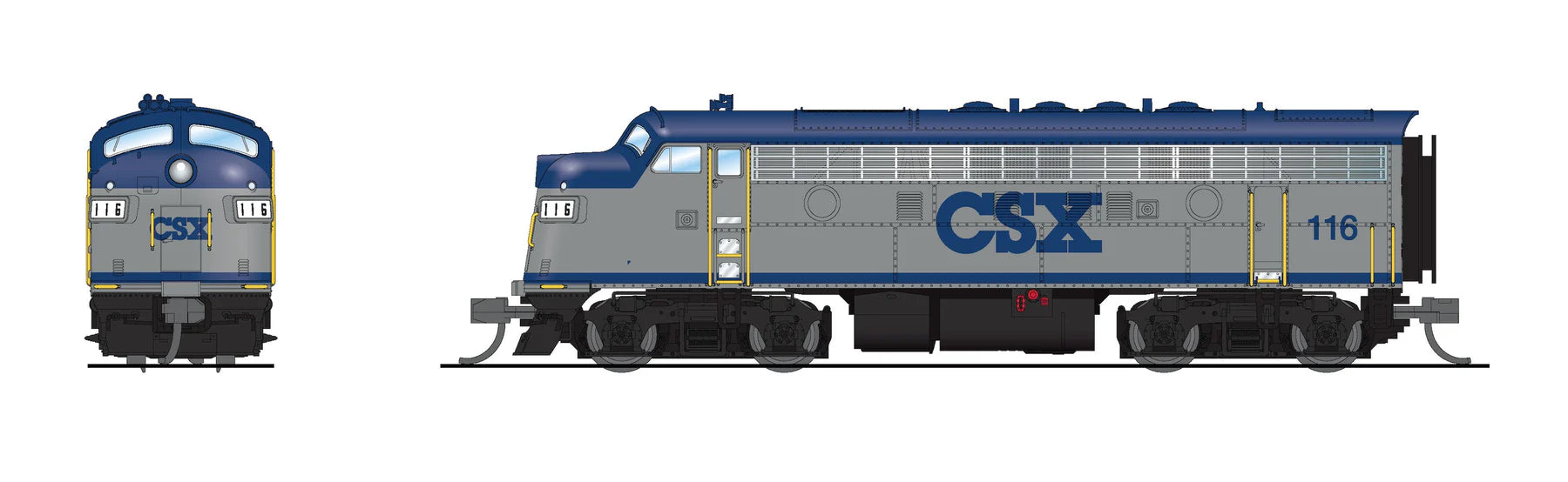 BLI 9264 N Scale EMD Diesel F7A CSX 116 Paragon4 (Sound/DC/DCC) — White Rose Hobbies