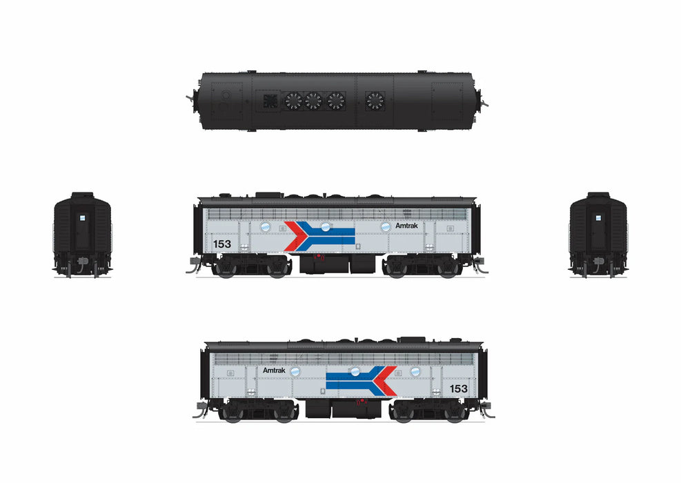 BLI 9687 HO Scale EMD F7B Diesel Amtrak Phase I 154 Paragon4 (Sound/DC — White Rose Hobbies