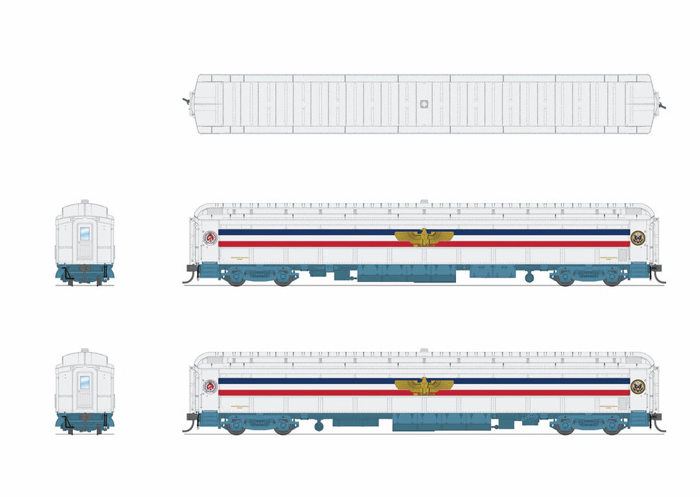 BLI 9712 HO Scale 1947 Freedom Train Heavyweight 5-Car Passenger Set ...