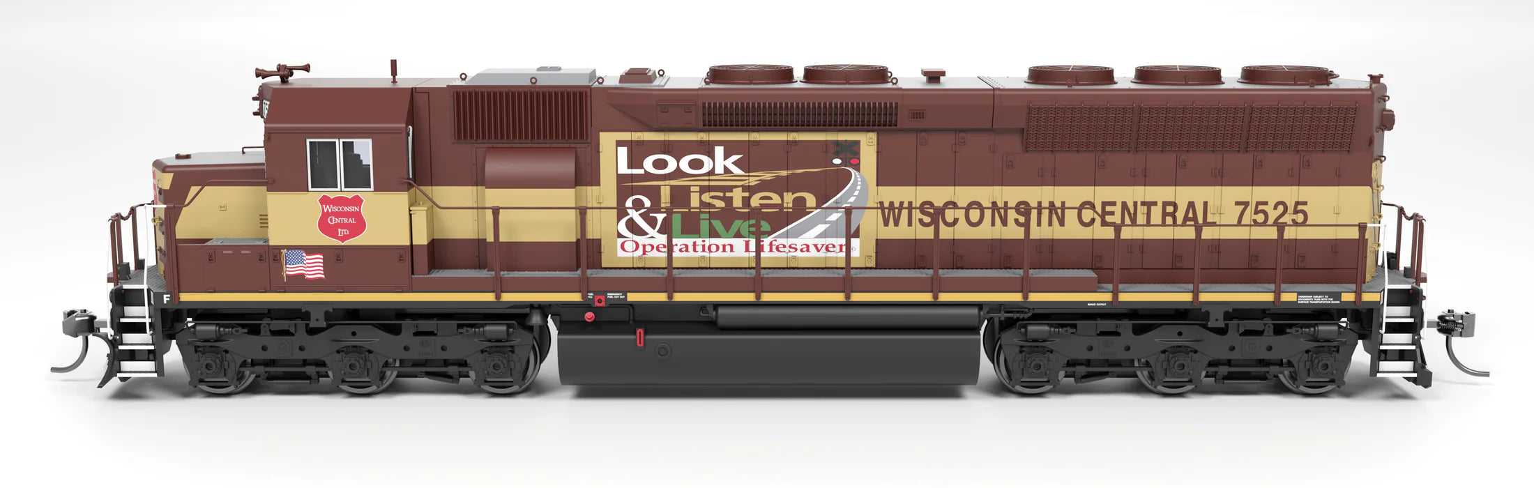 BLI 9822 HO Scale EMD SD45 Wisconsin Central WC 7525 Paragon4 (Operati — White Rose Hobbies