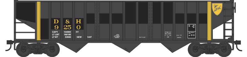 Bowser 43457 HO Scale 70 Ton 14 Panel 3 Bay Hopper Delaware & Hudson D ...