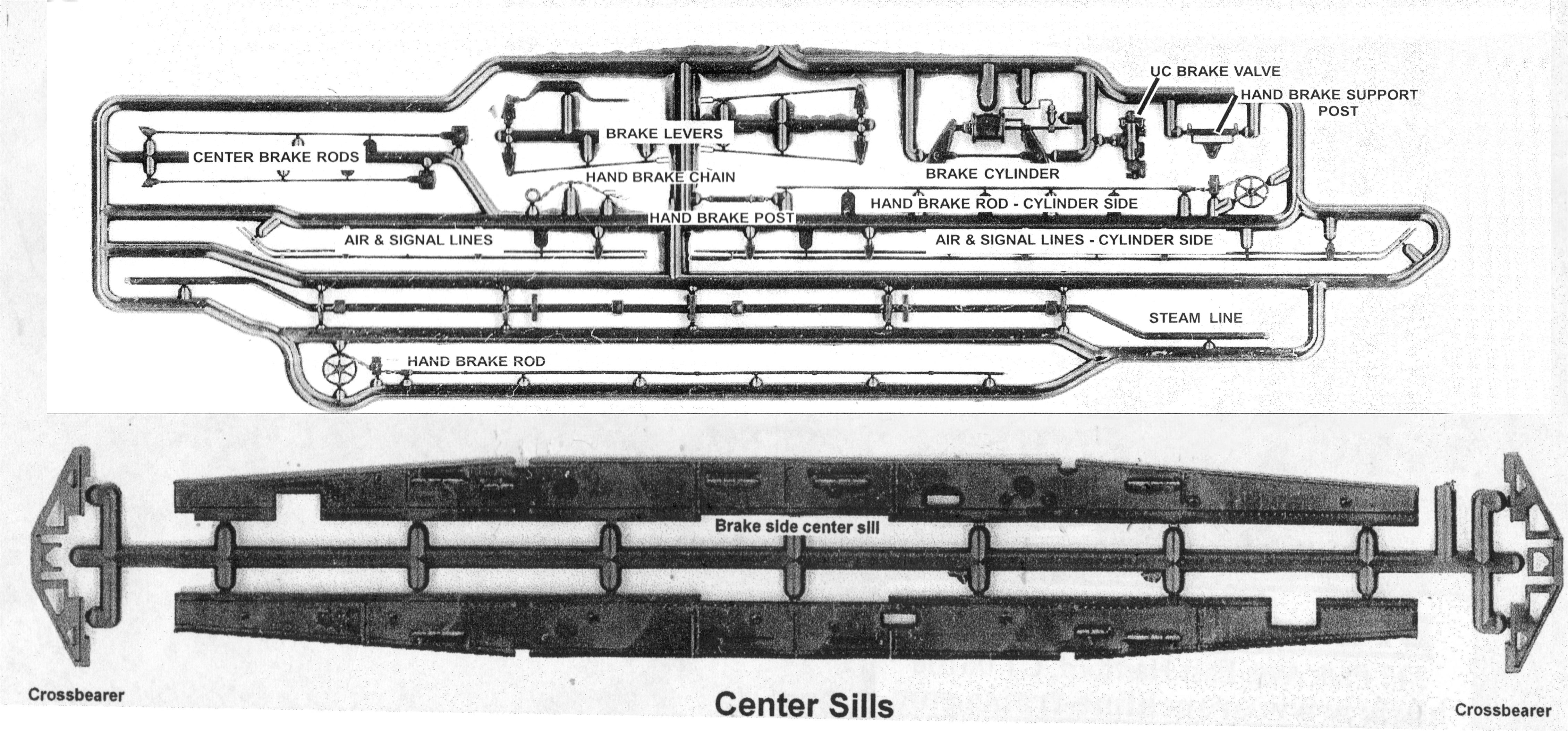 Branchline Trains 151114 HO Scale Pullman Center Sill with Brake Parts ...